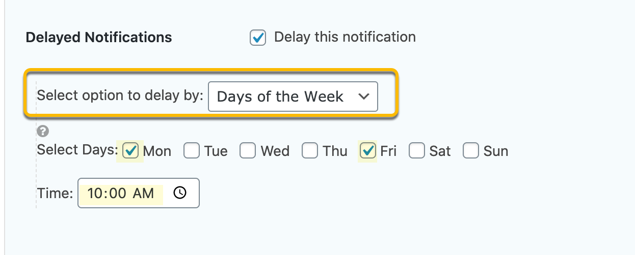 Delay notification by days of the week with GFDN Pro - Ristretto Apps ...
